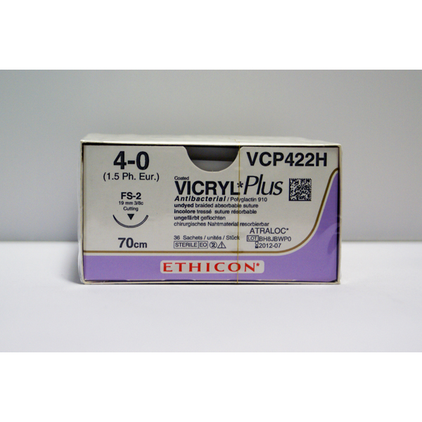 Ommelaine Vicryl Plus 4/0 FS-2 väritön 70 cm